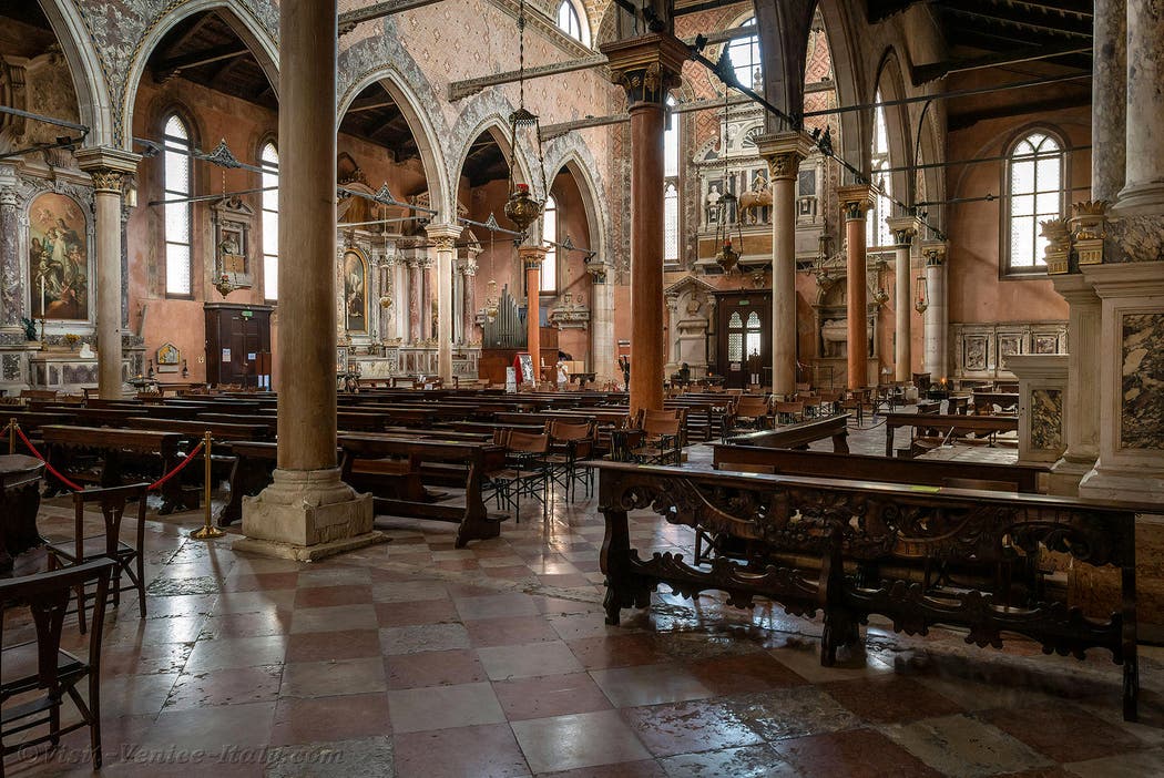 Santo Stefano Church and Cloister in Venice Italy