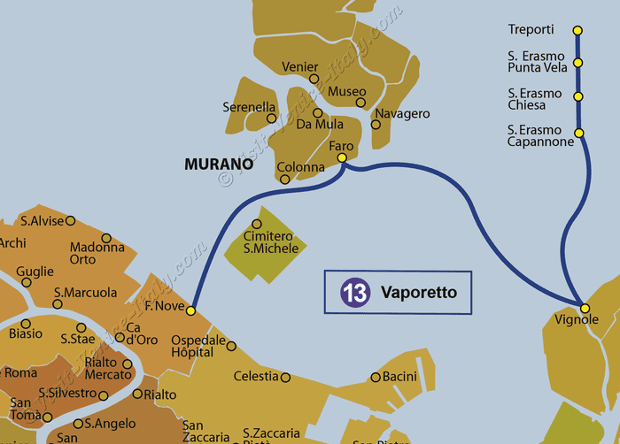 Transport Vaporetto Waterbus bus lines maps Venice Italy